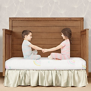 Dream On Me Over The Rainbow Crib and Toddler Mattress | Greenguard Gold and JPMA Certified Infant Crib Mattress with Removable Water-Resistant Zipper Cover | Extra Edge Support