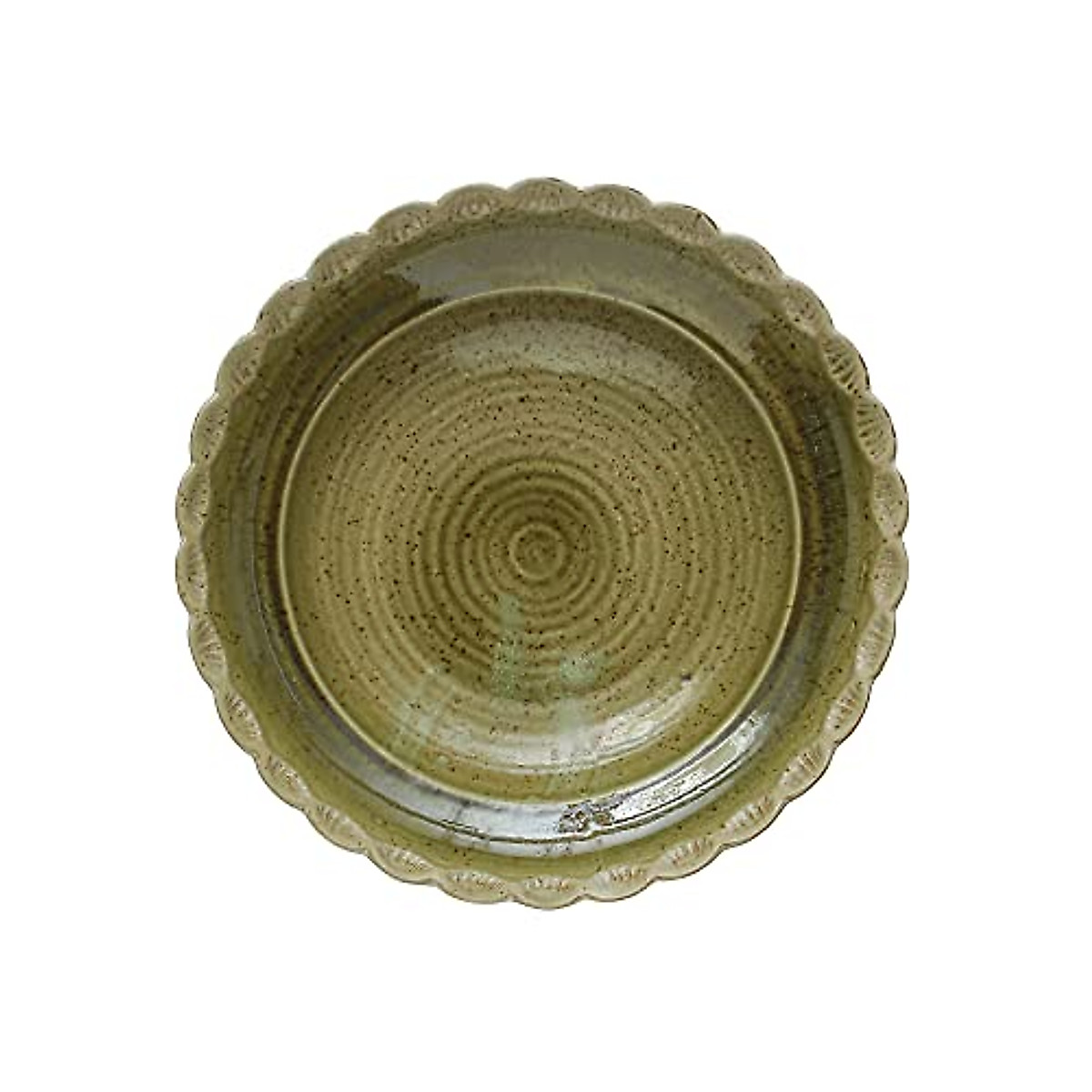Creative Co-Op Stoneware Scalloped Edge, Ivory Bowl