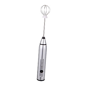 SHOWERORO Rechargeable Maker Whisk Stirrer Handheld Blender 3-speed Beater Silver