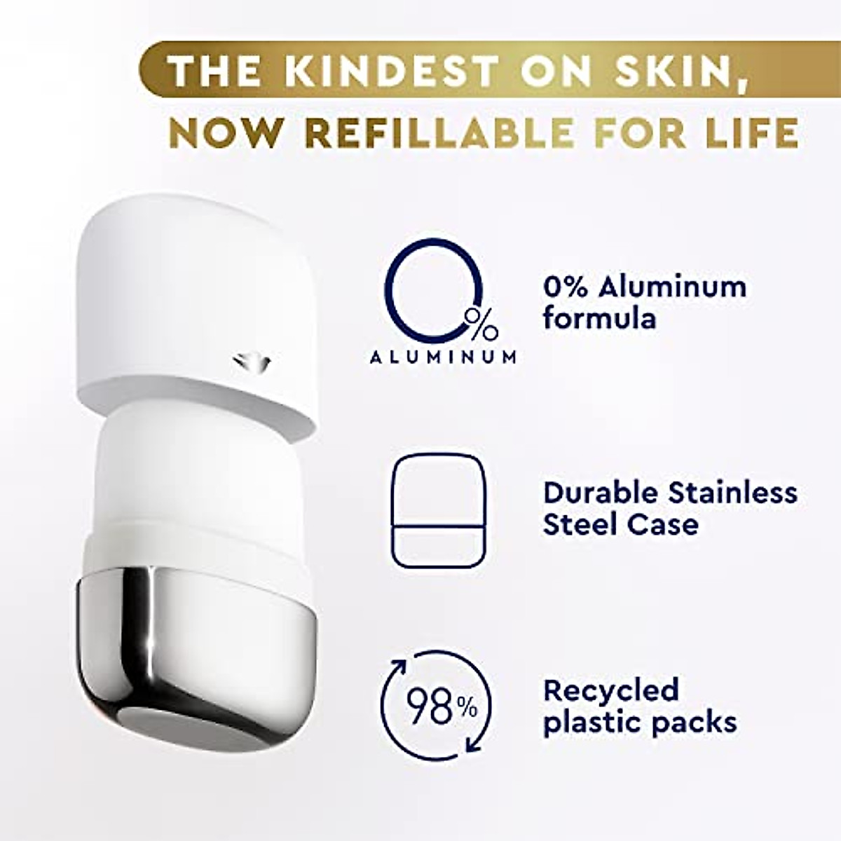 Dove Refillable Deodorant Starter Kit Deodorant For Women Cucumber & Green Tea 0% Aluminum 1.13 oz