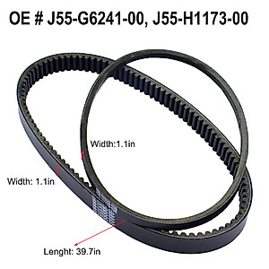 MOCW for Golf Cart Drive & Starter Generator Belt Replace for Yamaha G2, G5, G8, G9, G14 G16 G22 Drive Starter Belt Set Replace OE # J55-G6241-00, J55-H1173-00