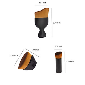 Foundation Makeup Brush, 3Pcs Flat Head Makeup Brush, Concealer Brush, Contour Sideburn Adjustment Pen