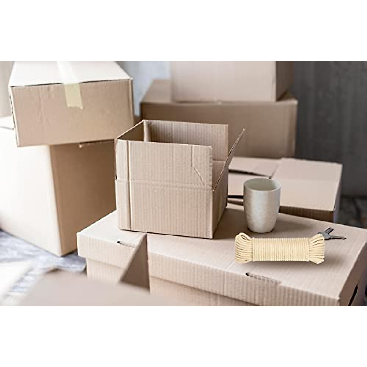 SteadMax 100ft Natural Cotton 3/16 Inch Rope, Heavy-Duty General-Purpose Utility Cord, Clothesline Rope, Ideal for Tents, Hammocks, Halters, Harnesses, Awnings, Outdoors, Sports (2 Pack, 50ft Each)