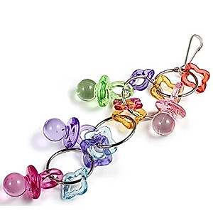 Hypeety Acrylic Parrot Chew Swing Bird Toys for Macaw Parakeet Finch Cockatiel Conure Greys Budgies Bird Cage Toy Hanging Birds Rope Toys