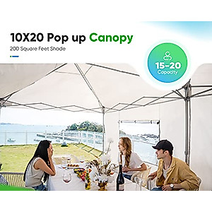Quictent Privacy 10x20 Pop up Canopy with Sidewalls, Enclosed Ez Party Tent Instant Shelter with Mesh Window for Outdoor Event-(White)