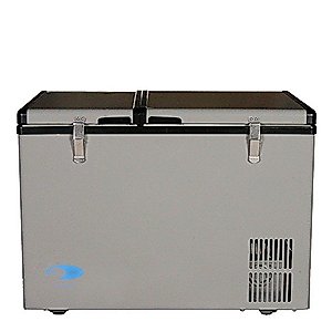 Whynter FM-62DZ 62 Quart Dual Zone Portable Refrigerator and Deep Freezer Chest, AC 110V/ DC 12V, Real Freezer for Car, Home, and RV, -8°F to 50°F Temperature Range, Gray, Fridge + Power Supply Cord