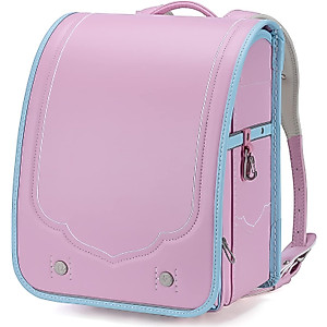 Baobab's wish Ransel Randoseru Backpack Semi-automatic satchel Japanese school bag for girls and boys PU leather bab-rng58 (Rose)
