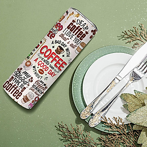 ROONMKUU Dear Coffee I Love You 20oz Tumbler, Stainless Steel Water Bottle, Vacuum Insulated Water Cups, Summer Winter Drinkware, Outdoor Travel Accessories