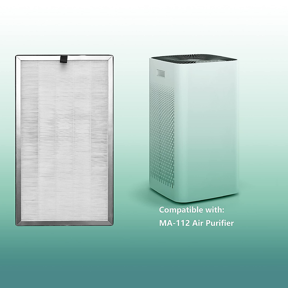 MA-112 Replacement Filter, Compatible with Medify MA 112 Air Purifier, 3 in 1 with Pre-filter, H13 True HEPA Filter and Activated Carbon for 99.9% Removal, 2 Pack