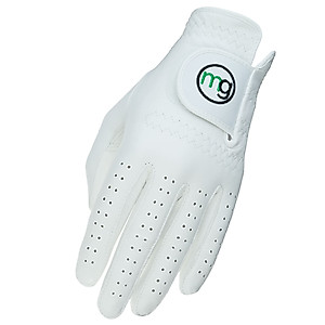 MG Golf Glove Mens Left (RH Golfer) DynaGrip All-Cabretta Leather (Medium Large Regular Size)