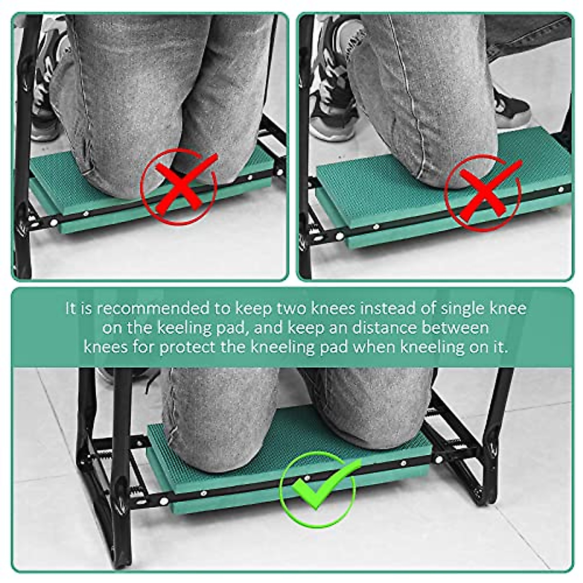 EAONE Garden Kneeler and Seat Foldable Garden Bench Stool with Soft Kneeling Pad, 6 Garden Tools, Tool Pouches and Gardening Glove for Men and Women Gardening Gifts, Protecting Your Knees & Hands