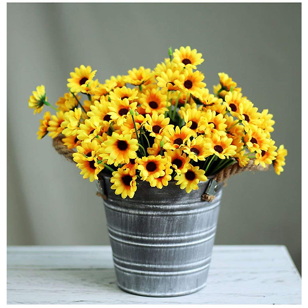 Artfen Artificial Sunflower 6 Bouquet Artificial Flowers Fake Sunflowers Floral Decor Bouquet Home Hotel Office Wedding Party Garden Craft Art Decor 13 inch No Vase