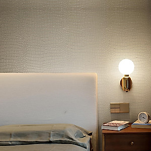 Zeeko Gold Textured Wallpaper Champagne Glod Wallpaper 17.7'' x 236'' Neutral Wallpaper Waterproof Modern Wallpaper Luxury Art Deco Mural Non-Adhesive Wallpaper