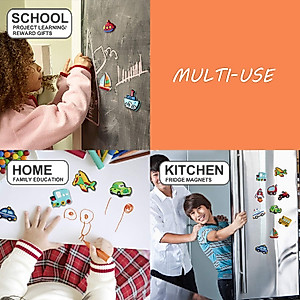 WISESTAR 26PCS Transports Rubber Fridge Magnets for Kids- Aircraft, Boat, Vehicle, Car Refrigerator Magnet for Whiteboard - Educational Toy Tool School Prize Birthday Gift- Kids Over 3 Years