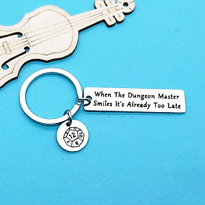 Xiahuyu Keychain Gift for Dungeon Master for DM Gift When The Dungeon Master Smiles It's Already Too Late Keychain Dungeons and Dragons Gift RPG Gift Gamer Gift for Dungeon Masters Fans Gift