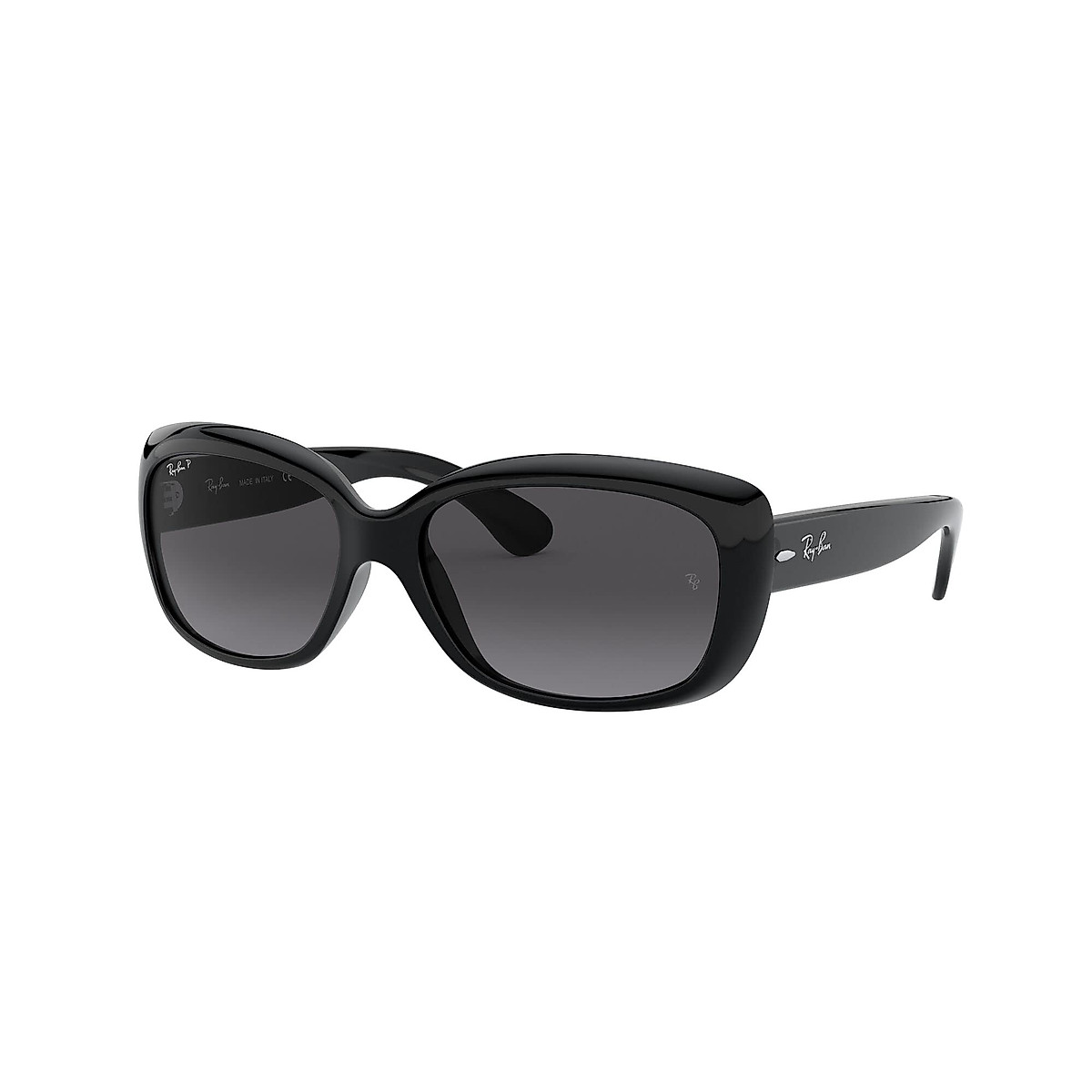 Ray-Ban Women's RB4101 Jackie Ohh Butterfly Sunglasses, Black/Polarized Light Grey Gradient Dark Grey, 58 mm