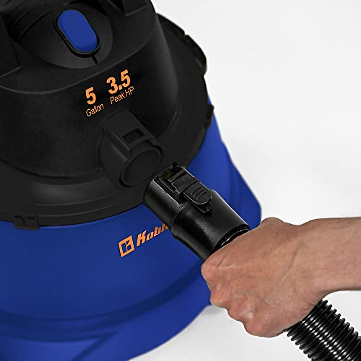 Koblenz WD-5 L2 Portable Wet-Dry Vacuum, 5 Gallon 3.5HP, Blue,Black 5 Year Warranty