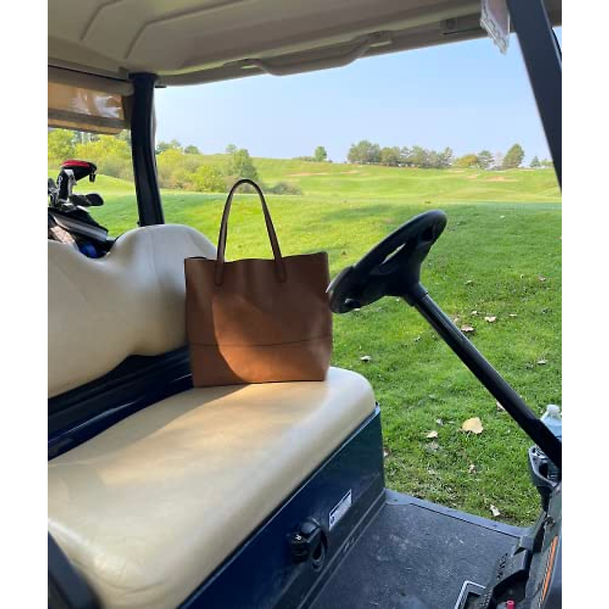 Oversized suede Taylor Tote in Camel