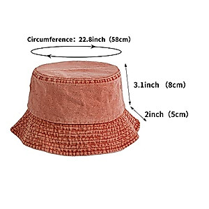 kozinu Washed Cotton Bucket Hats Packable Summer Outdoor Cap Travel Beach Sun Hat Plain Colors for Men Women