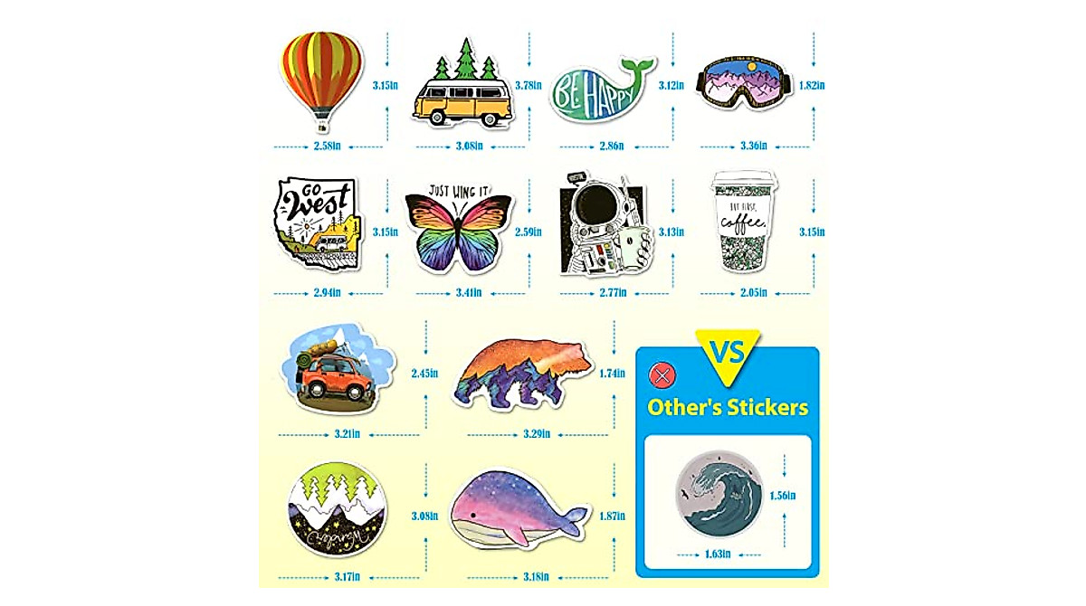 300 Colorful Waterproof VSCO Stickers Pack for Teens & Kids