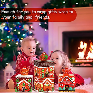 Ziliny 48 Pcs Christmas Gift Boxes 3D Cookie Gift Boxes Cardboard Treat Boxes Party Favors Gift Wrap Boxes for Xmas Party Supplies Christmas Tree Decoration Holiday Party (Gingerbread Style)