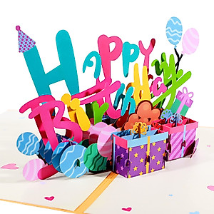 Eersida Happy Birthday Pop up Card for Women 8 x 6 Inch Pop up Birthday Card for Women men Adults Friends(Fresh Style)