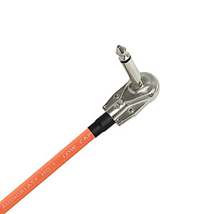 Audioblast - 6 Units - 6 Inch - HQ-1 (Orange) - Ultra Flexible - Dual Shielded (100%) - Instrument Effects Pedal Patch Cable w/ ¼ inch (6.35mm) Low-Profile, R/A Pancake TS Plugs & Dual Staggered Boots