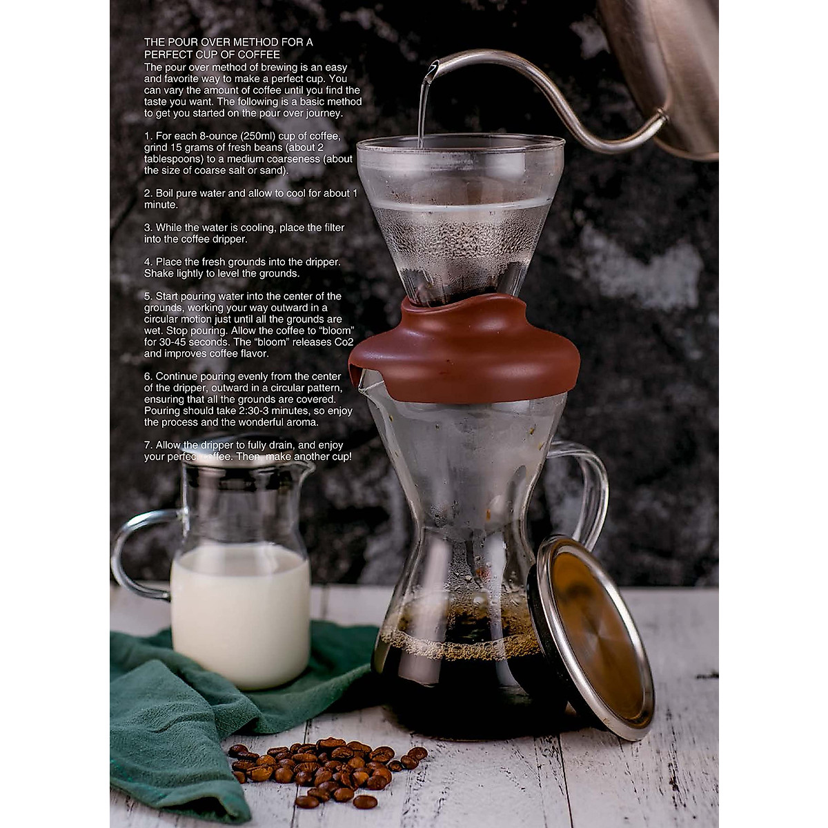 Mr Towels Deluxe Cold Brew Coffee Maker with Removable Stainless Steel Filter (Hot/Cold Coffee Brew 14oz)