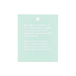 Good Talk: 150 Conversation Cards | Better Relationships with Friends and Family | Game Nights, Dinner Table Conversation Starters, Car Game for Road Trips and More | Friends Edition | Mint Green