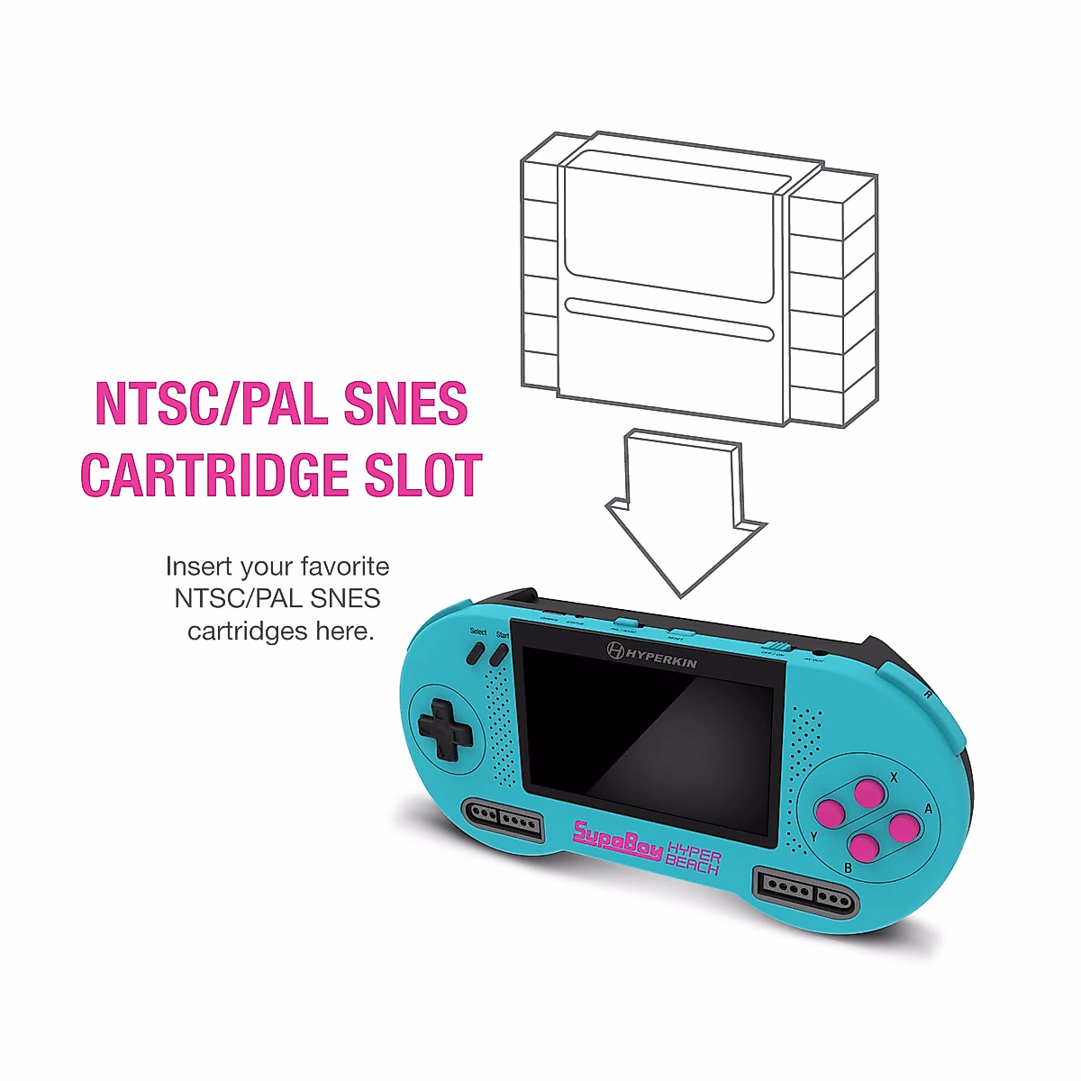 Hyperkin SupaBoy Portable Pocket Console for Super NES/Super Famicom (Hyper Beach) - Super NES;