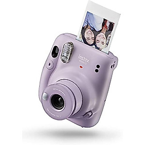 Fujifilm Instax Mini 11 Instant Film Camera with Automatic Exposure and Flash, Polaroid Camera, Fujinon 60mm Lens with Selfie Mirror, Optical Viewfinder - Lilac Purple (Renewed)