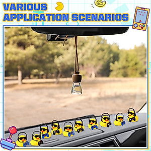 Leitee 24 Sets Video Game Party Favors Rubber Ducks with Mini Headset Glasses and Controllers Cute Bath Rubber Ducks Small Bathtub Accessories Toys for Birthday Swimming Party Favors Decoration