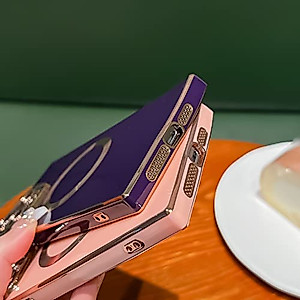 Owncase for iPhone 14 Pro Max Case Magnetic [Compatible with Magsafe] Full Camera Lens Protection & Electroplate Reinforced Corners Shockproof Soft TPU Case for iPhone 14 Pro Max, Dark Purple