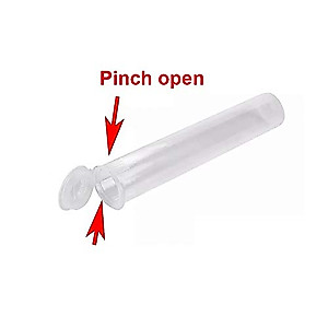 72mm Child Resistant Pop Top Cartridge Tubes Clear 1mL 0.5mL (1000 Pack)