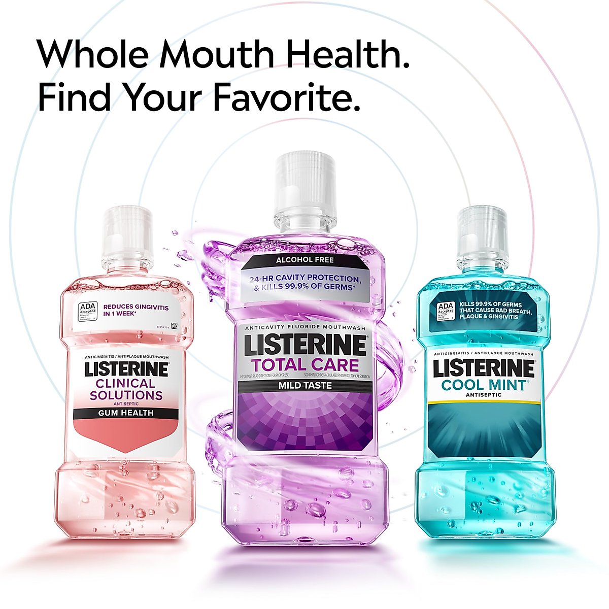 Listerine Total Care Anticavity Fluoride Mouthwash, 6 Benefits in 1 Oral Rinse Helps Kill 99% of Bad Breath Germs, Prevents Cavities, Strengthens Teeth, ADA-Accepted, Fresh Mint, 1 L