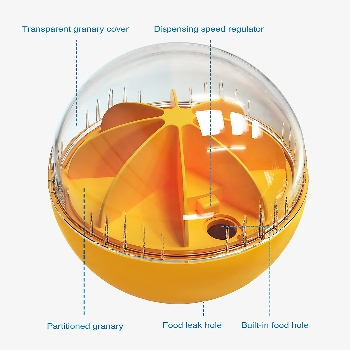 Monotre Dog Treat Ball, Dog Food Puzzle Slow Feeder Interactive Squeaky Mental Stimulation Toys, Dog& Cat Treat Dispenser Puzzle Toys Active Rolling Balls for Medium/Large Dog Breeds