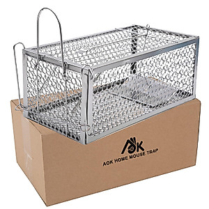 Live Humane Cage Mouse Trap Rat Catch Control Bait Hunting Survival for Indoor and Outdoor,Small Rodent Animal-Mice Voles Hamsters Cage (4.5x11x5.8 inch)