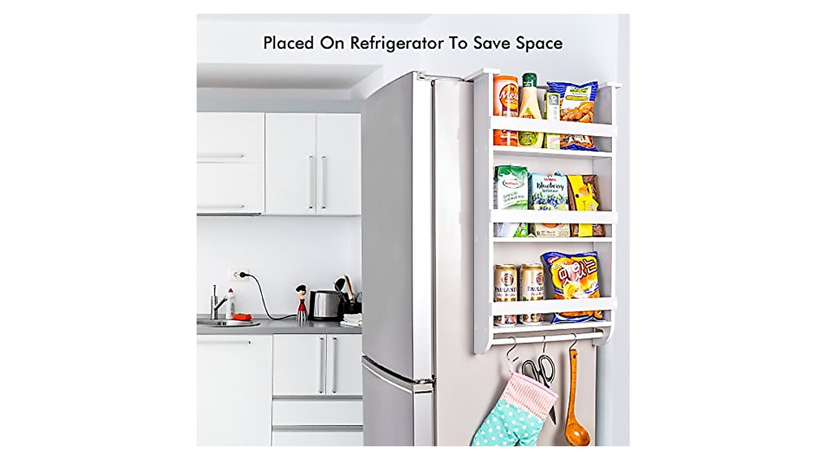 Adjustable Refrigerator Side Storage Rack Organizer
