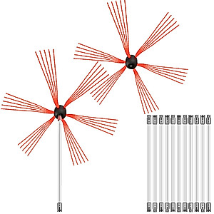 VEVOR Chimney Sweep Kit 39FT Length, Chimney Brush Kit with 12 Nylon Flexible Rods and 2 Brush Head, Rotary Chimney Cleaning Kit Driven by Drill, Chimney Brush Rod Kit for Sweeping Fireplace
