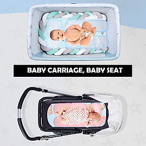 FAVOMOTO 2pcs Baby Stroller Liner Seat Pad Summer Cooling Mat Cushion for Stroller Car Seat High Chair Pushchair Infant Carriage Cushion Washable