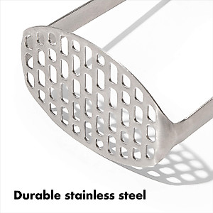 OXO Good Grips Stainless Steel Smooth Potato Masher, Black/Silver