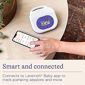 Lansinoh Smartpump 3.0 Double Electric Breast Pump, Portable and Rechargeable, Connects to Baby App, Hospital Strength Suction for Breastfeeding Moms