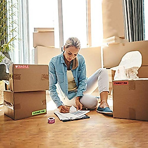 Labelebal 960 Count Moving Labels 14 Different Living Spaces + Fragile Stickers + Blank White Label Home Moving Color Coding Labels Moving Sticker for Storaging Packing Moving (16Rolls, 60/Roll)