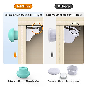 Child Safety Magnetic Cabinet Locks (4 Pack + 1 Key) - Baby Proofing Cupboard Locks with Key for Toddler-Easy Installation, Invisible