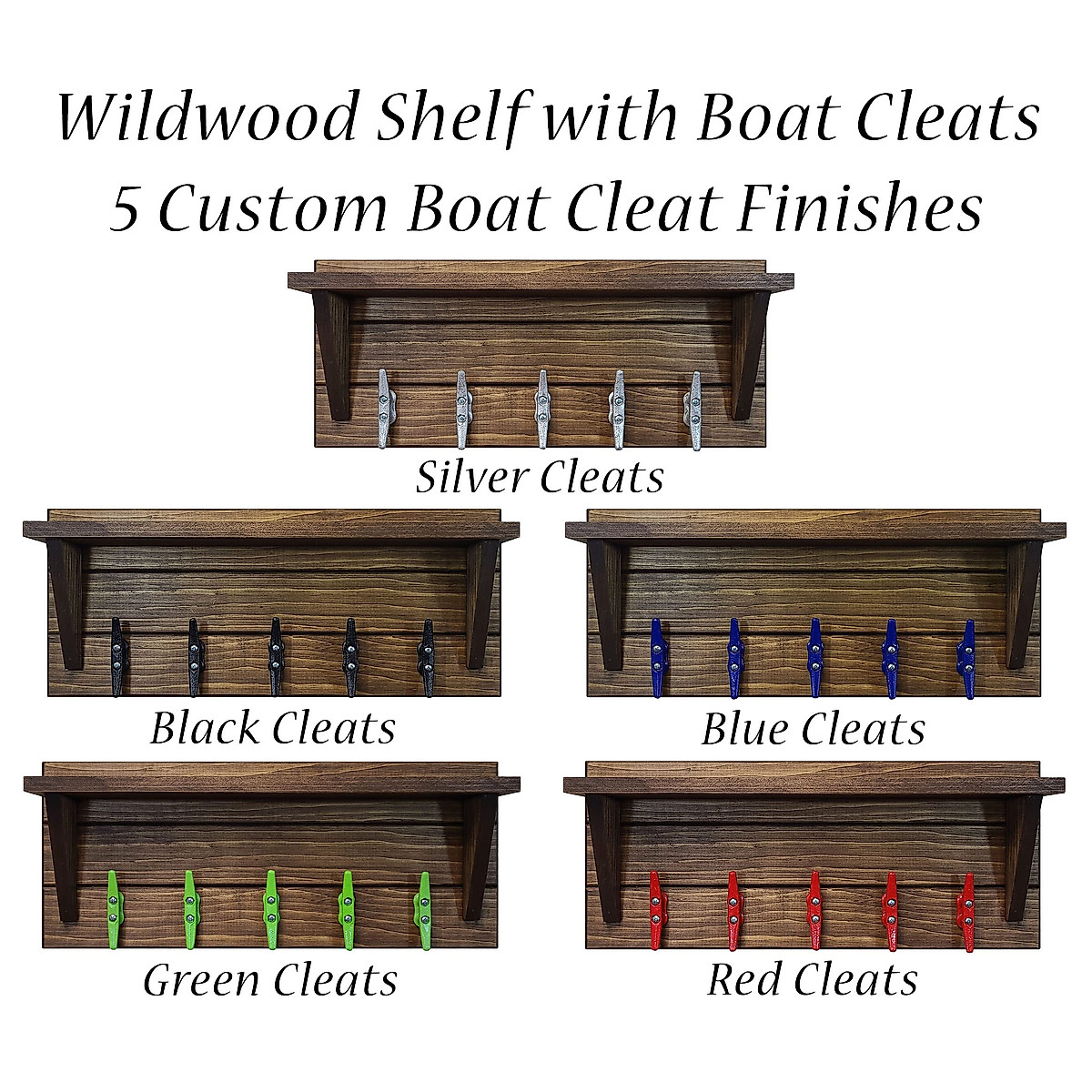 Wildwood Rustic Wall Mounted Boat Cleat Coat Rack with Shelf - Entryway Shelf Perfect Touch for Your Entryway, Kitchen, Bathroom and More