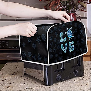 YEXIATODO Love Turtle Toaster 4 Slice Kitchen Small Appliance Cover with Handle Fits for Most Standard Long Slot Toasters Kitchen Aid Cover Home Kitchen Decor