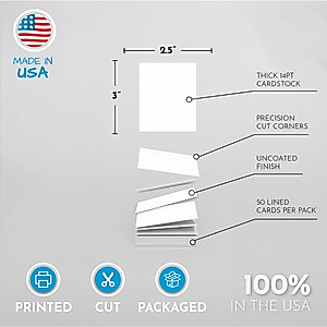 Home Advantage Ruled White Index Cards, File Lined Note Cards (2.5-x-3-inch)