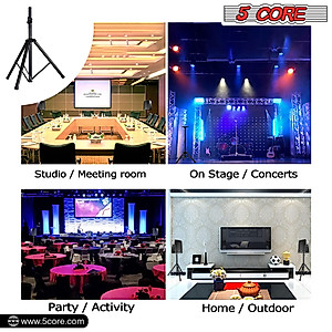 5 Core Speaker Stand Tripod Floor Adjustable Up to 60 Inch DJ Studio Monitor Stands Pole Mount - SS HD 1PK 5FT