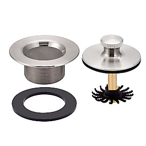 UNI-DRAIN Bathtub Drain Plug with Hair Catcher 1-1/4" NPSM Bathtub Drain Stopper Fine Thread(Nickel Brushed)