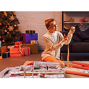 Regal Bazaar Double-Sided Hanging Gift Bag and Gift Wrap Organizer (Light Grey)